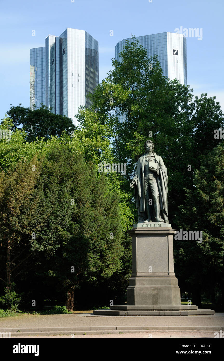 Friedrich Schiller monument, Taunusanlage park, Frankfurt am Main ...