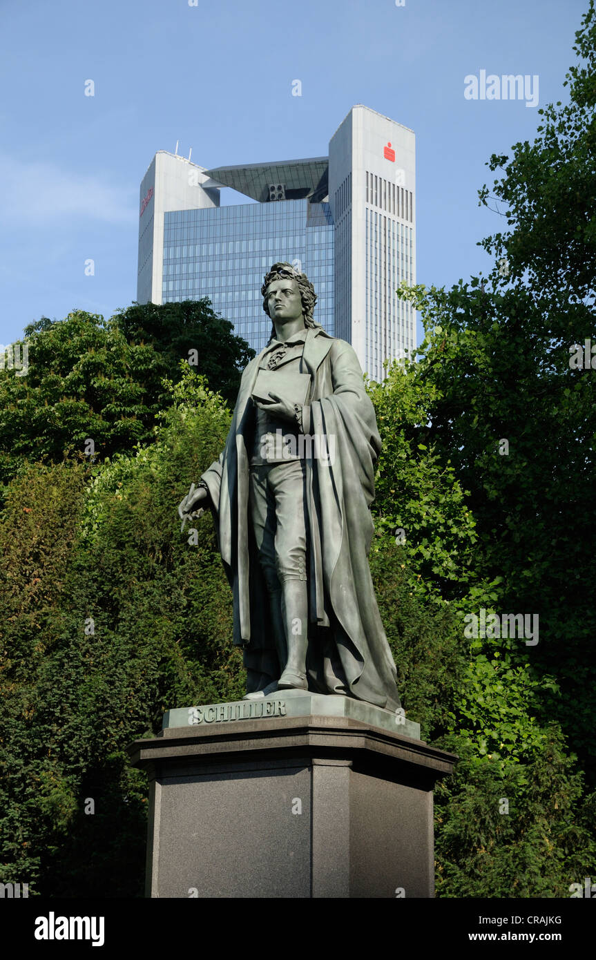 Friedrich Schiller monument, Taunusanlage park, Frankfurt am Main ...