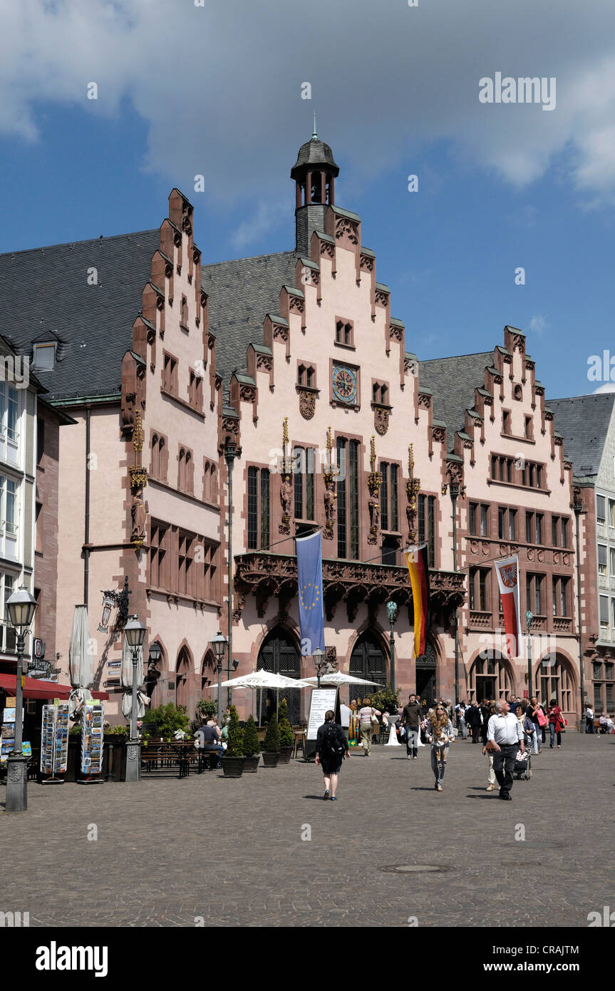 Roemer city hall, Roemerberg square, Frankfurt am Main, Hesse, Germany ...