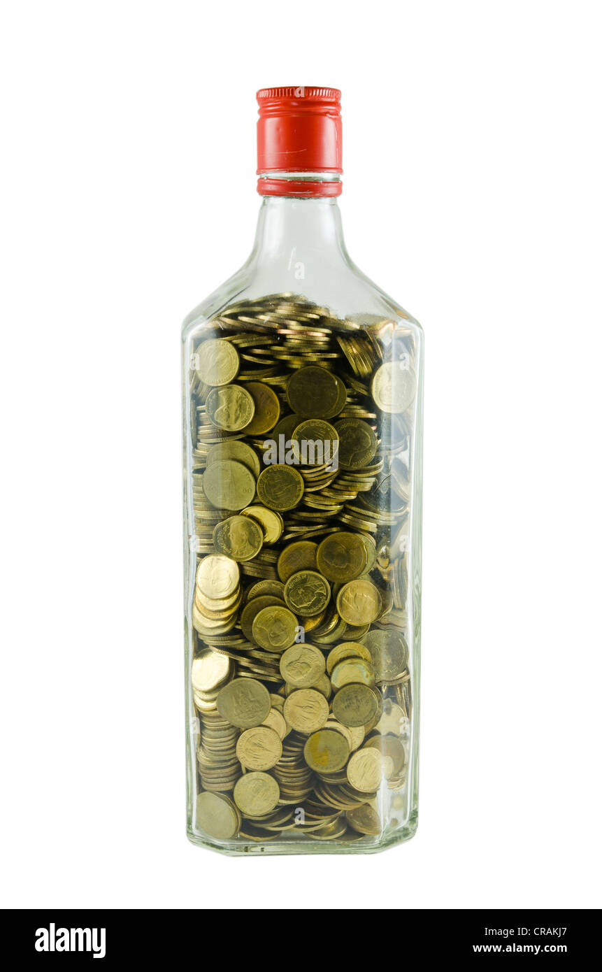 Coin in the bottle Stock Photo - Alamy