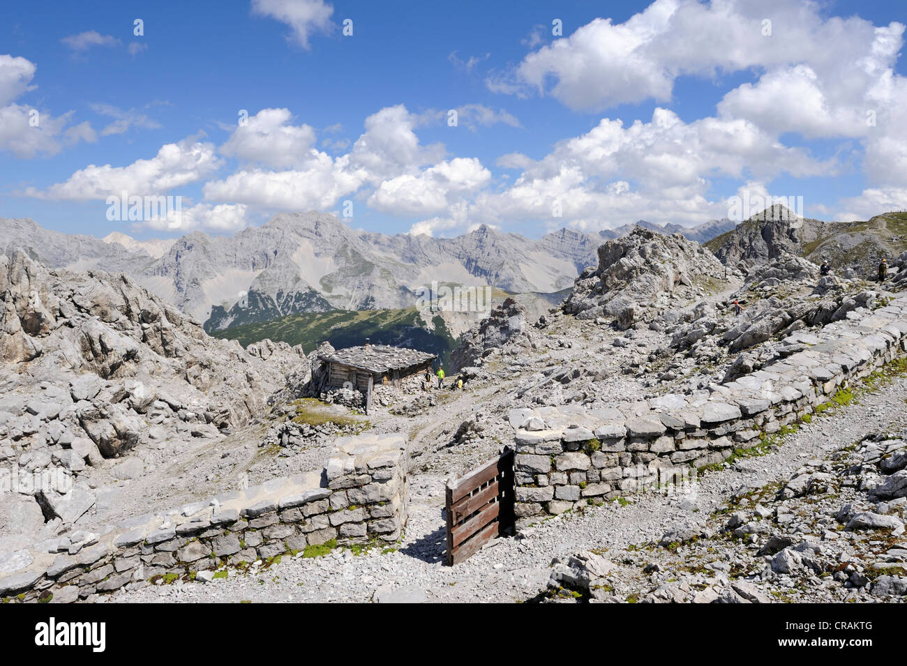 Alpine scenery on Hafelekarspitze mountain, 2334 m, Karwendel mountain ...