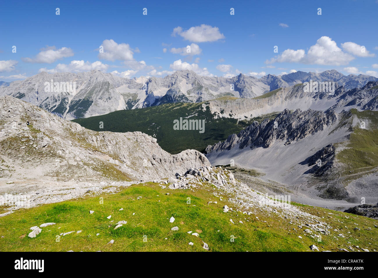 Karwendel mountain range as seen from Hafelekarspitze mountain, 2334 m ...