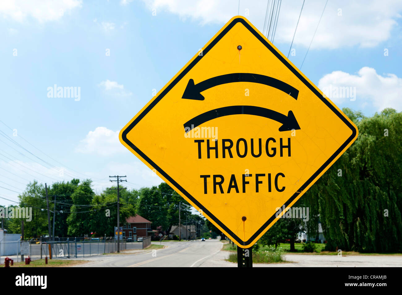 Confusing street sign for through traffic Stock Photo - Alamy