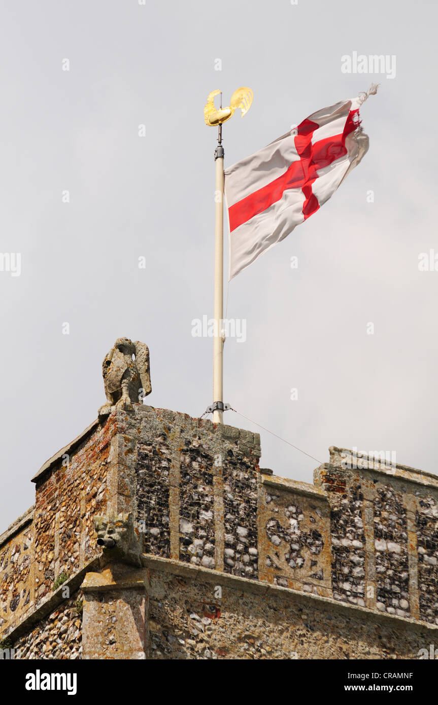 St George Flag on top of the Holy Trinity Church in Blythburgh Suffolk ...