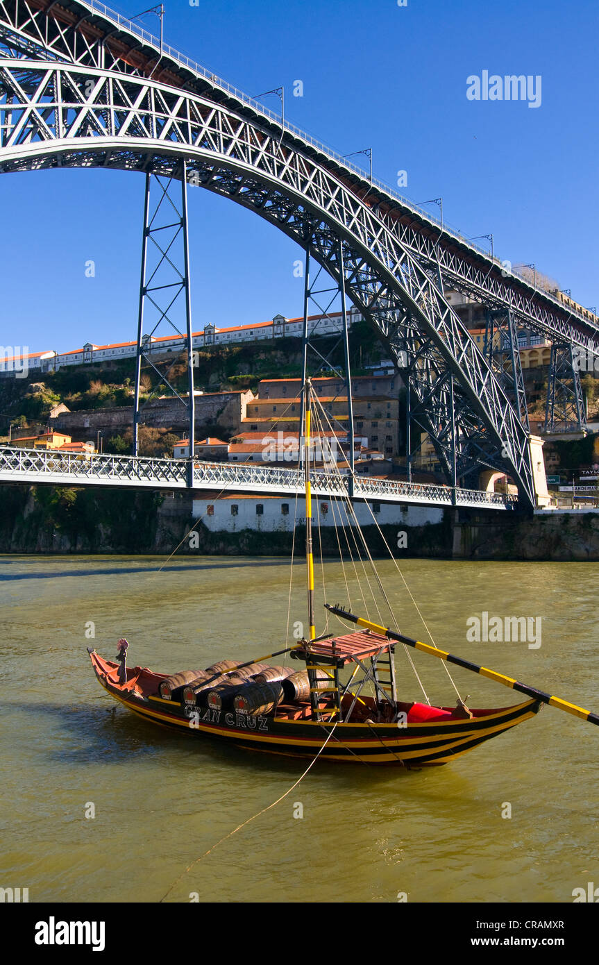 Maria Pia bridge over the Rio Douro river, Porto, Portugal, Europe ...