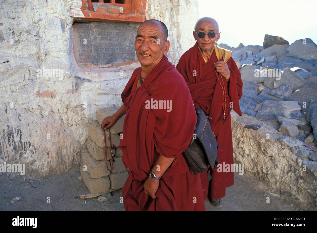 Monks, Deskit Monastery or Diskit Gompa, Hunder, Nubra Valley, Ladakh ...