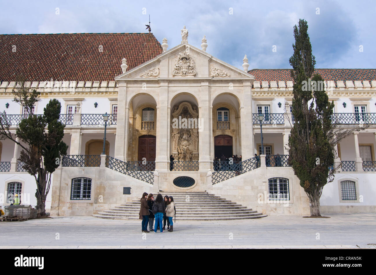 Entrance of the historic university, Coimbra, Portugal, Europe Stock ...