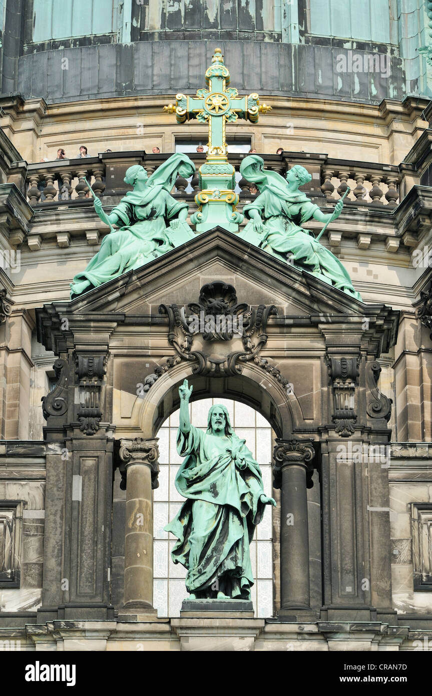 Detail of a Jesus Christ statue at the Berlin Cathedral, Museum Island ...