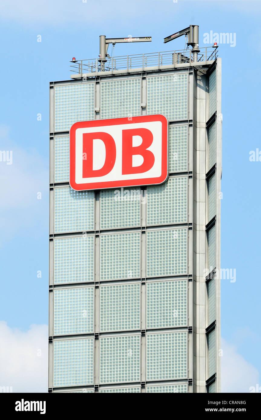 Tower with DB signage at Berlin Central Railway Station, Berlin ...