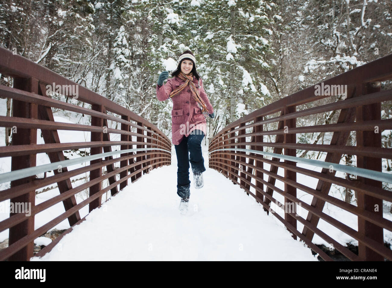 Woman bridge crossing hi-res stock photography and images - Alamy