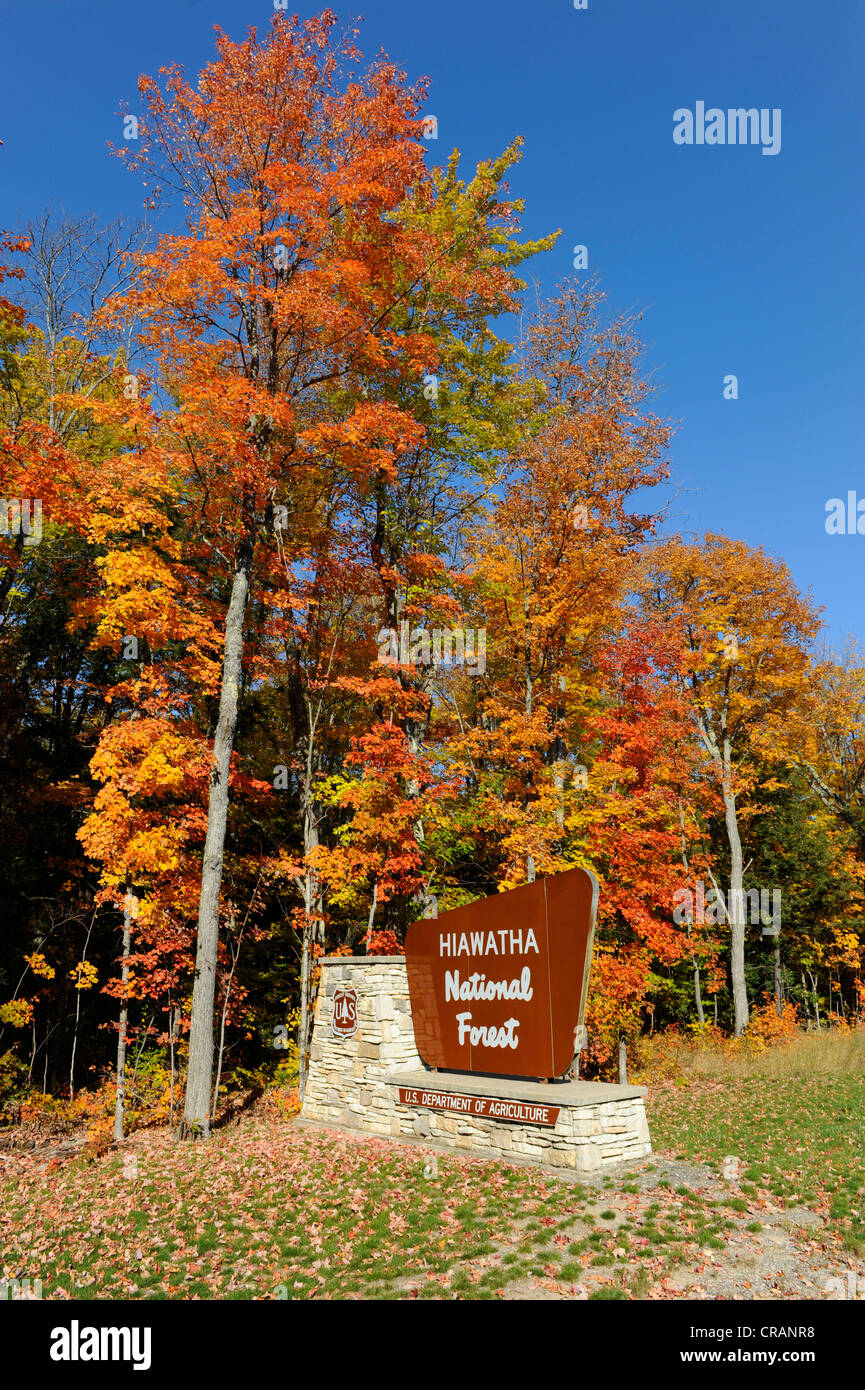 Hiawatha National Forest Michigan Upper Peninsula Fall colors Stock ...