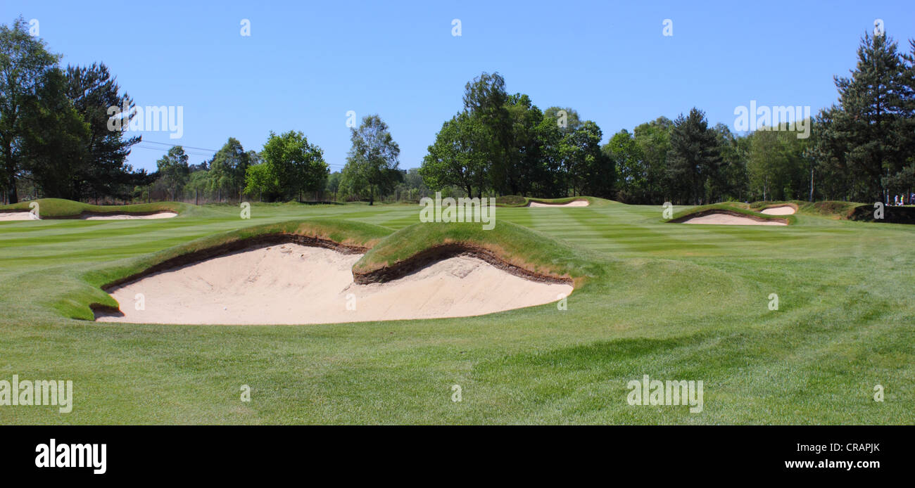 Sandtraps & Bunkers on a golf course Stock Photo - Alamy
