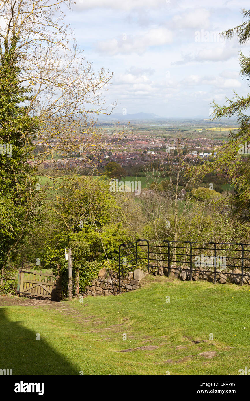 Housing in Churchdown village viewed from the top of Chosen Hill ...