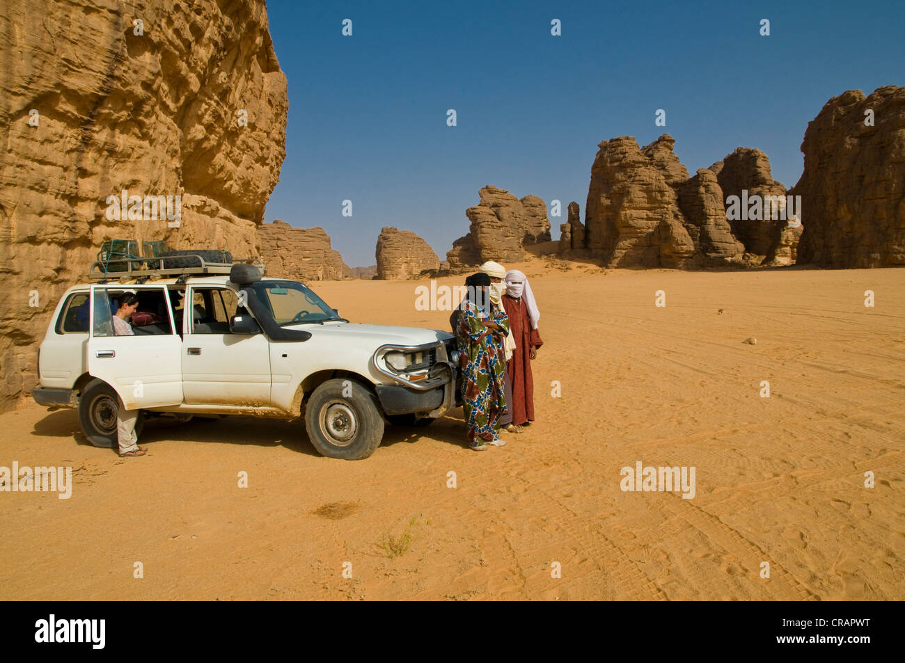 Native Tuaregs in the desert, Tikoubaouine, Algeria, Africa Stock Photo ...