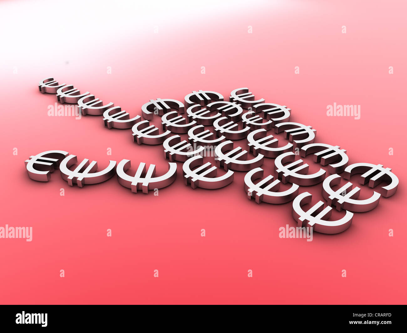 Many euro symbols in the form of a hand Stock Photo - Alamy