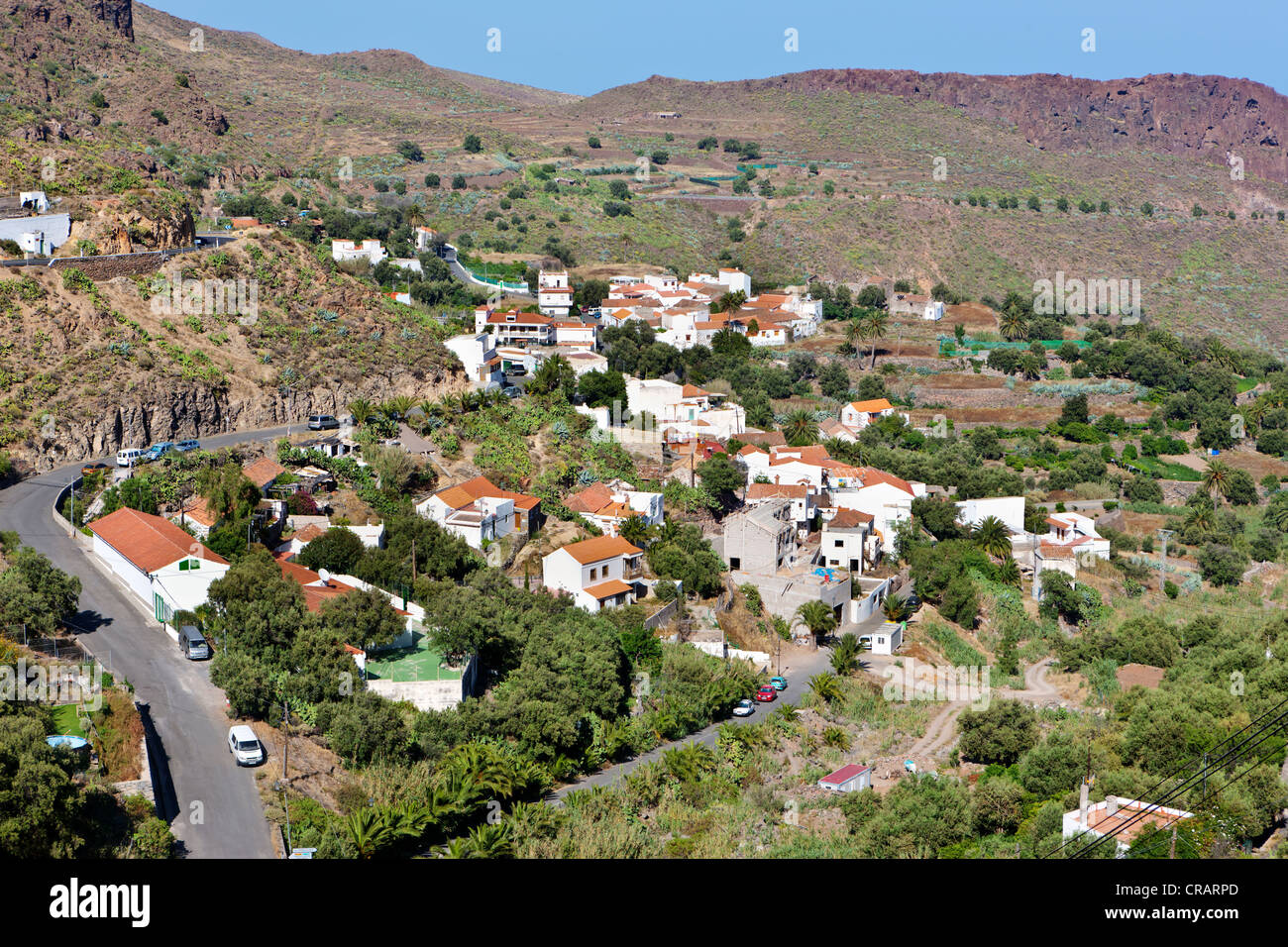 View over the village of Temisas, Agueimes region, Gran Canaria, Canary ...