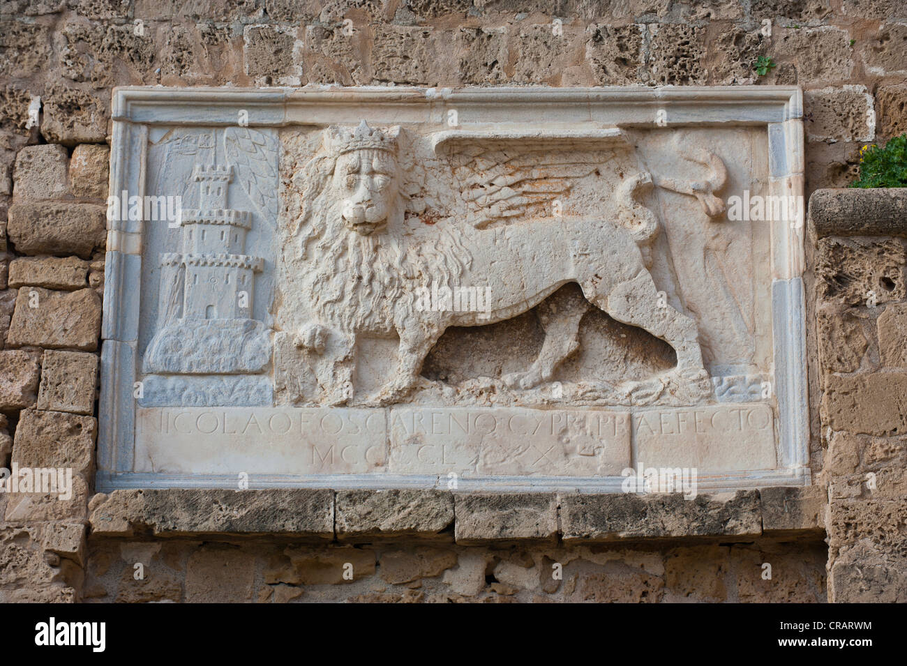 Lion relief on the Othello Tower, Famagusta, Turkish part of Cyprus ...