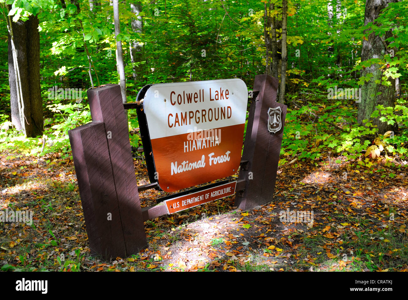 Fall color in Hiawatha National Forest at the Colwell Lake Campground ...