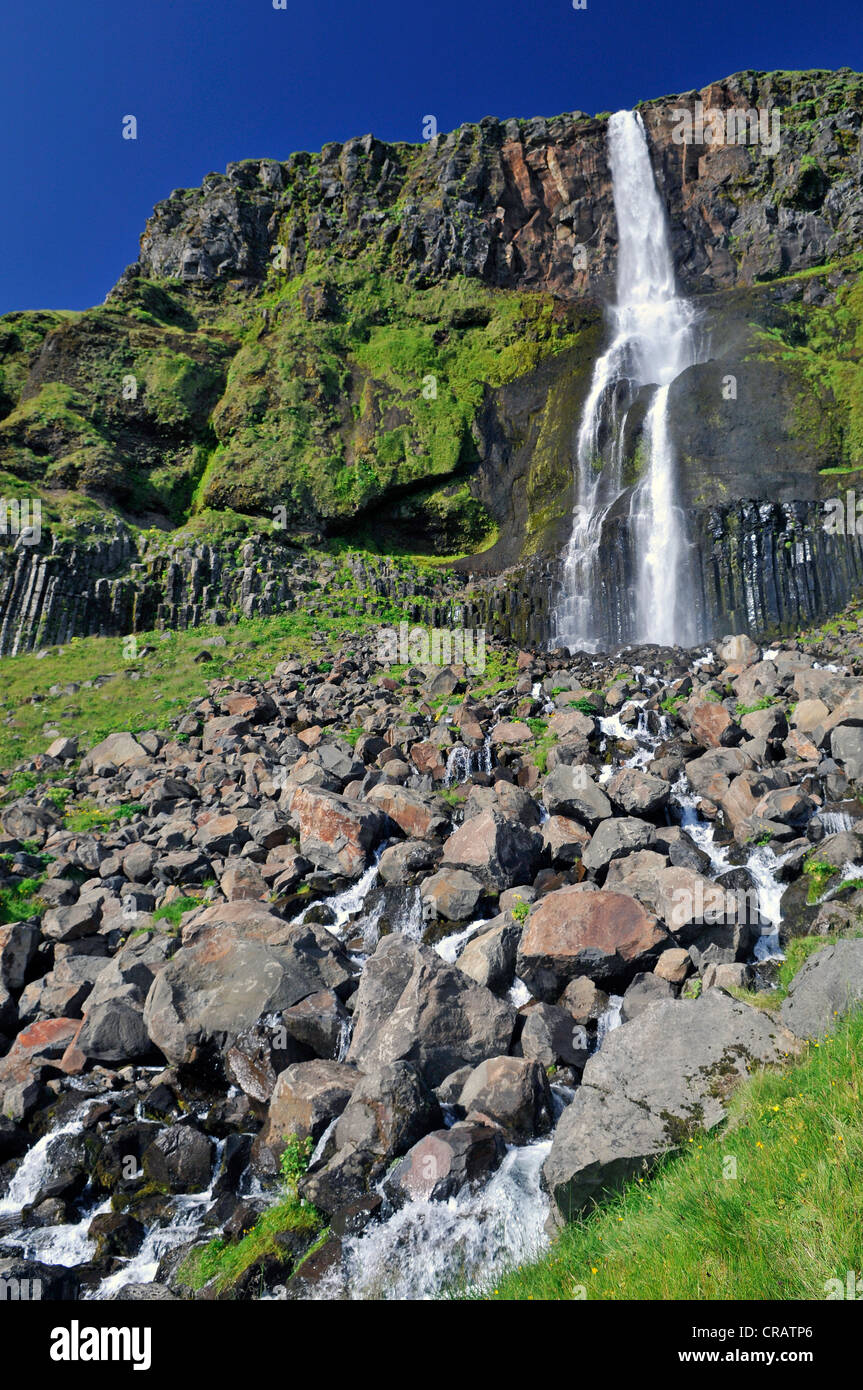 Bjarnarfoss waterfall, Snæfells peninsula, Iceland, Europe Stock Photo ...