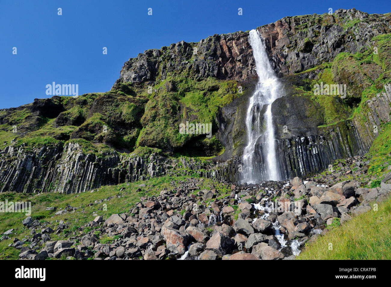 Bjarnarfoss waterfall, Snæfells peninsula, Iceland, Europe Stock Photo ...