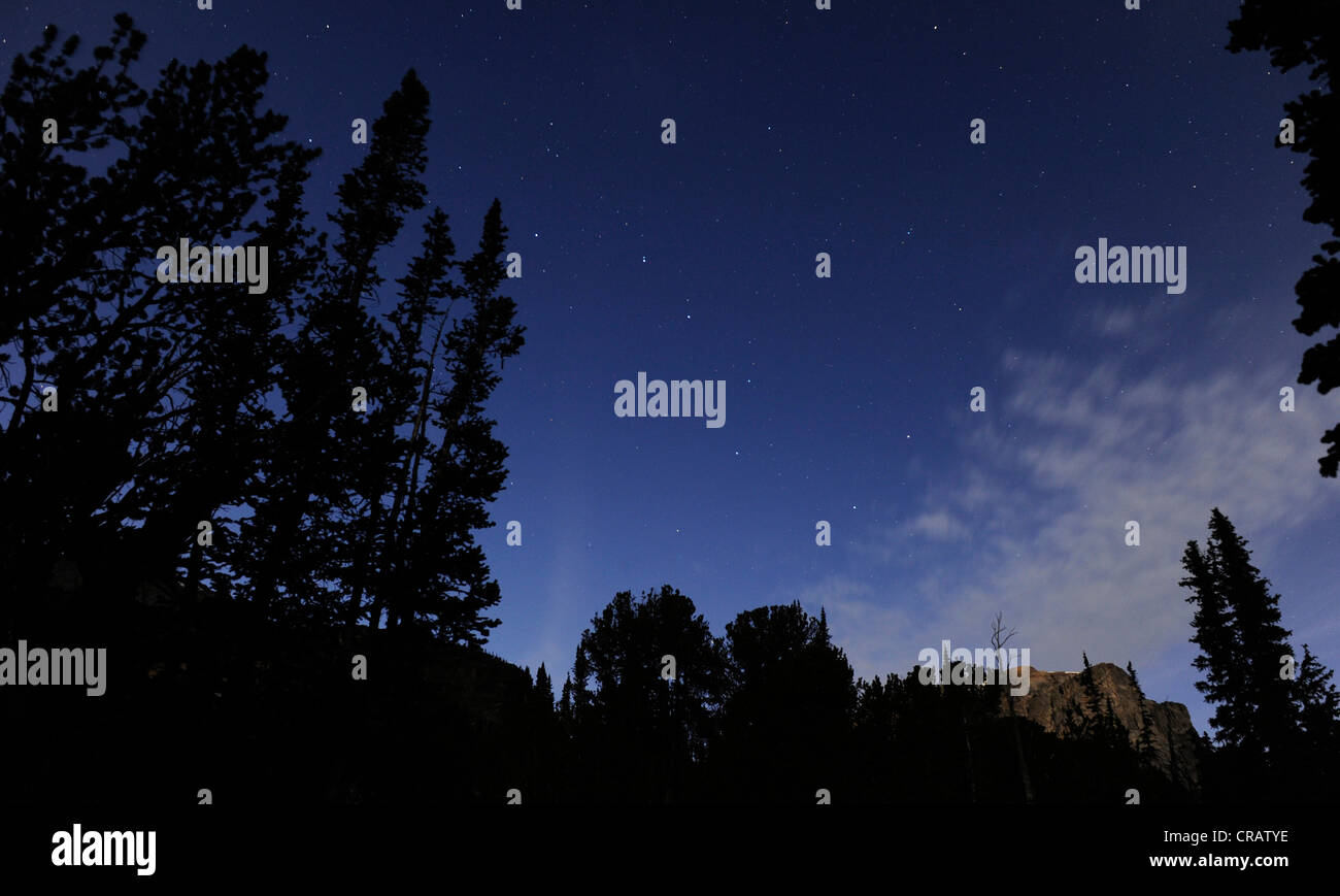 Stars at dusk South Fork Cascade Canyon in Grand Teton National Park ...
