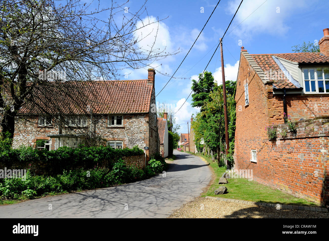 Traditional Norfolk houses built using brick and flint stone and pan ...