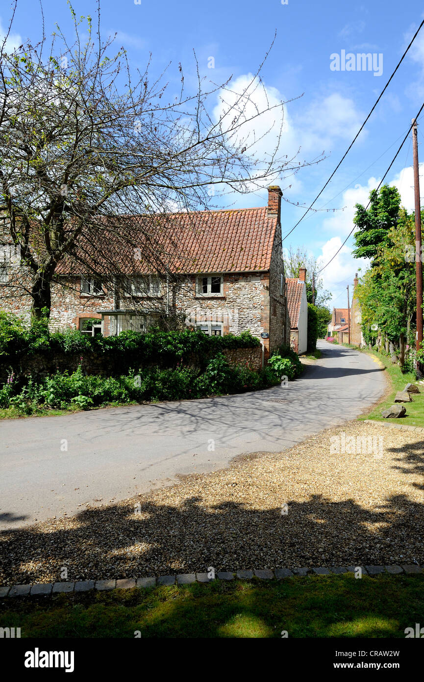 Traditional Norfolk houses built using brick and flint stone and pan ...