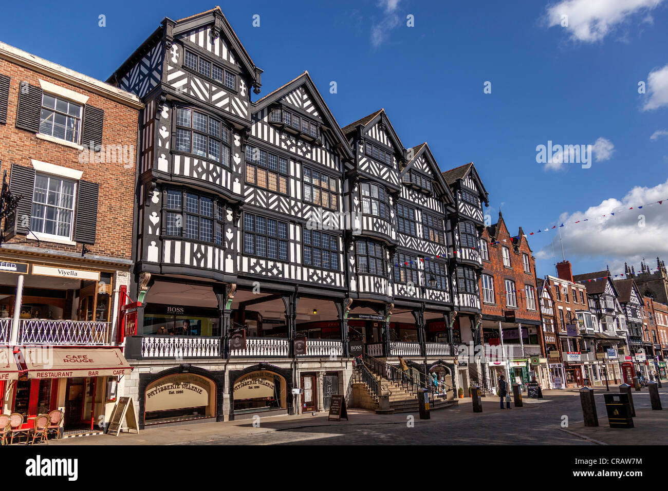 The famous " Rows " in Chester on the raised levels. The main building ...