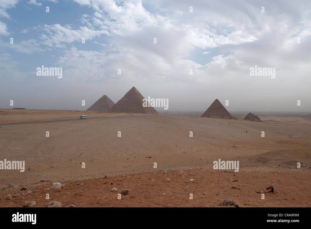 View of the pyramids of Giza Cairo Egypt Stock Photo - Alamy