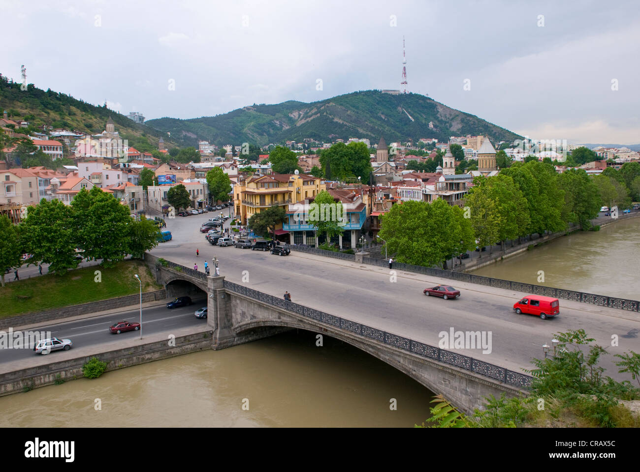 Cityscape, Tbilisi, Georgia, Caucasus region, Middle East Stock Photo ...