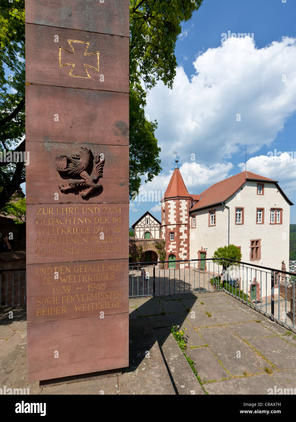 War memorial at the Commandant's House of Bergfeste Dilsberg Castle ...
