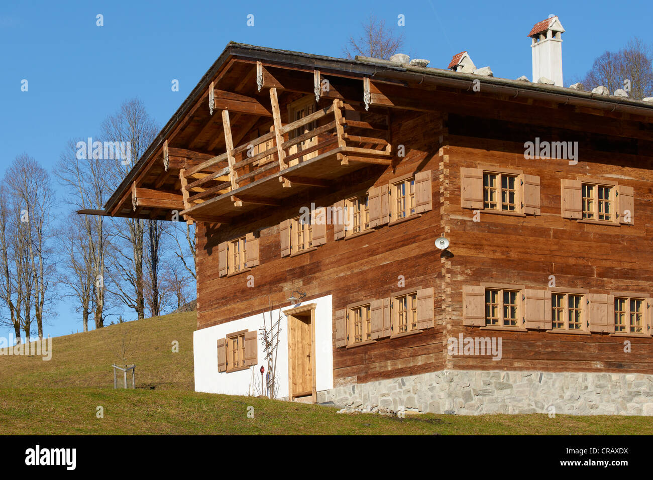 Wooden farmhouse in the Allgau Alps Stock Photo - Alamy