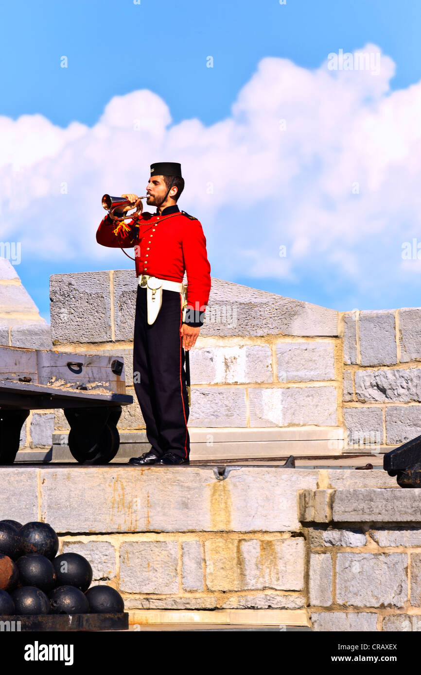 Fort Henry Kingston Ontario Canada, Bugle call lowering the flag at ...