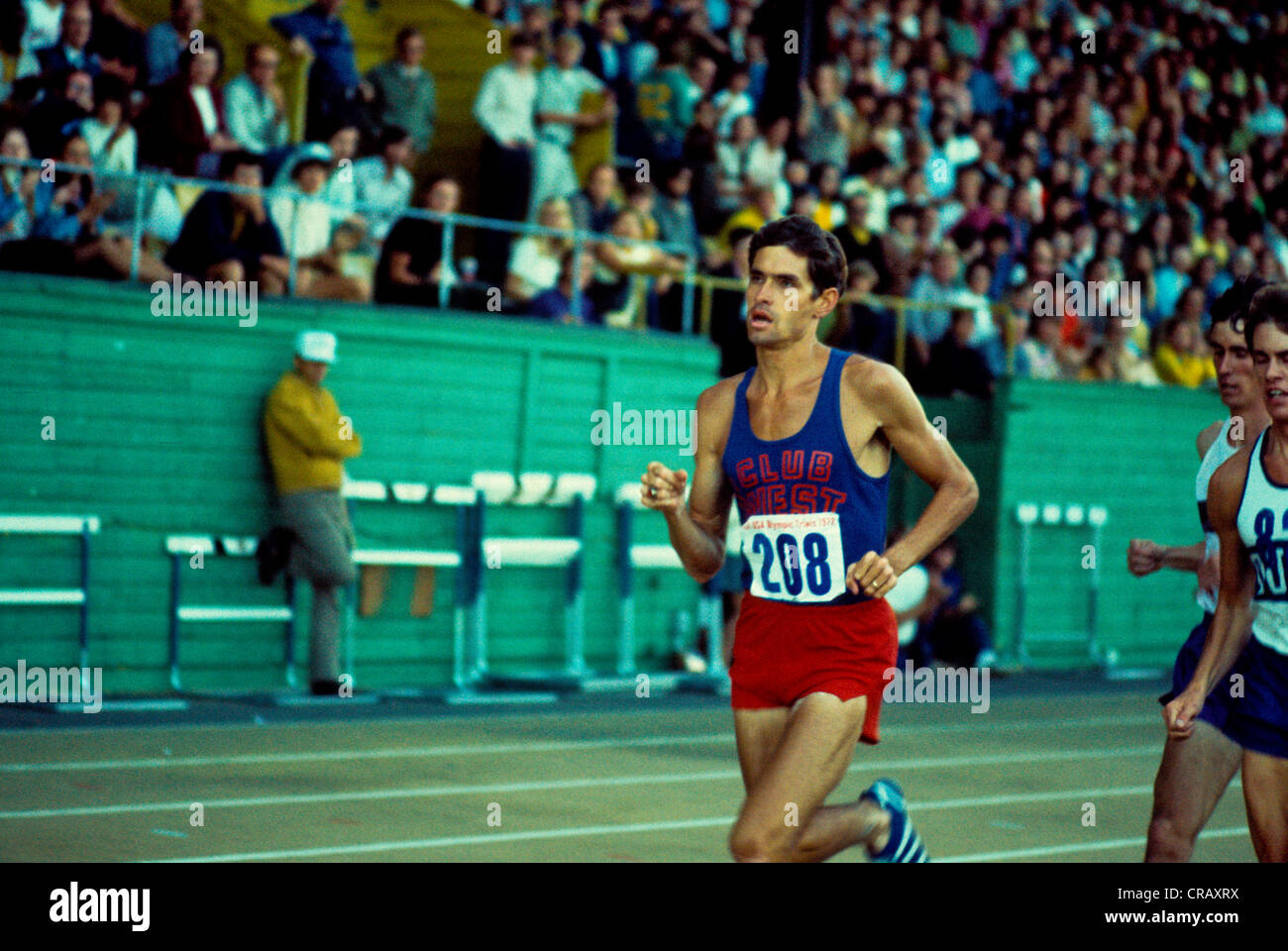 Jim Ryun competing in the 1500m at the 1972 US Olympic Track and Field ...