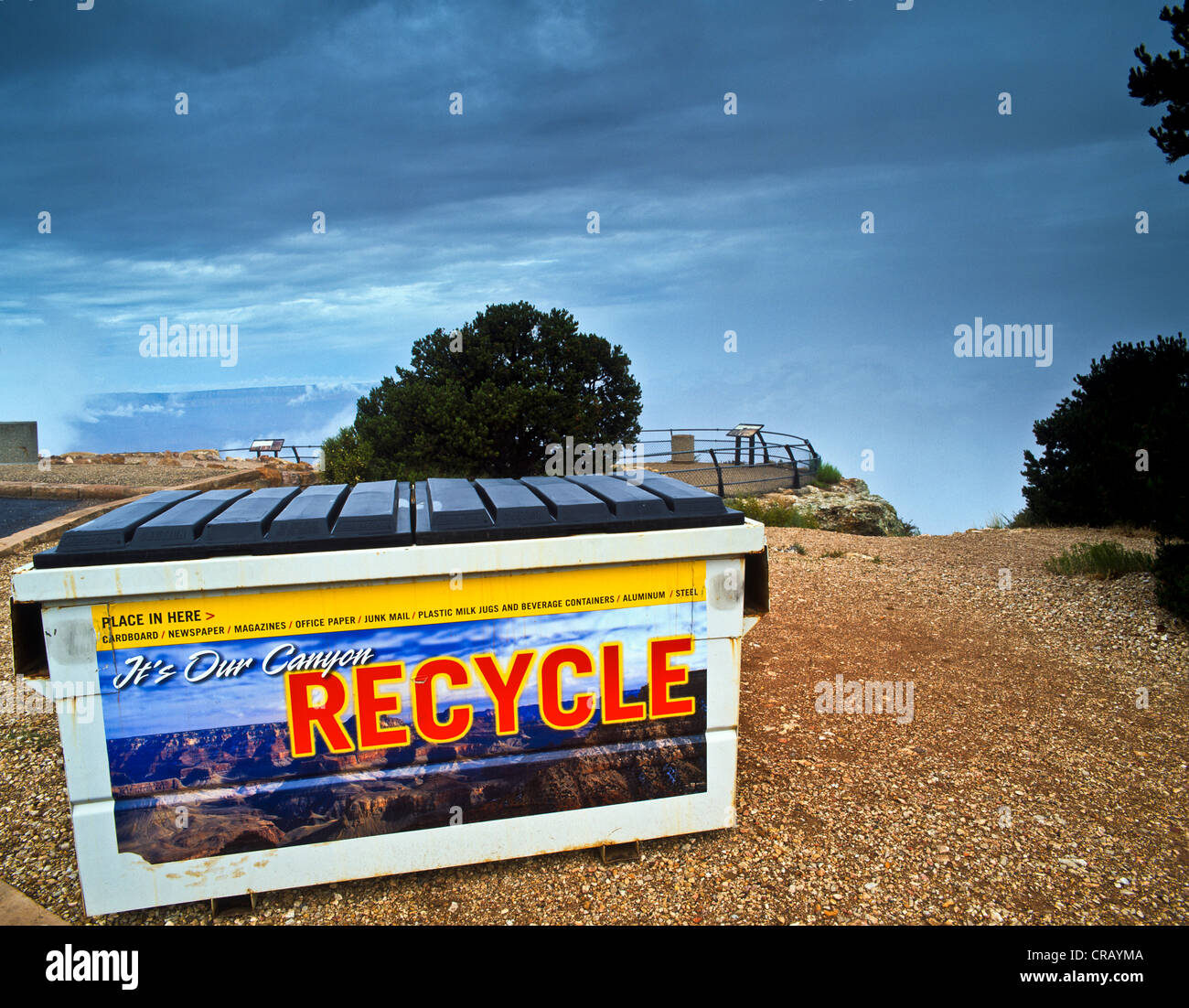 Recycle Bin at Lipan Point Grand Canyon N.P. Arizona Stock Photo - Alamy