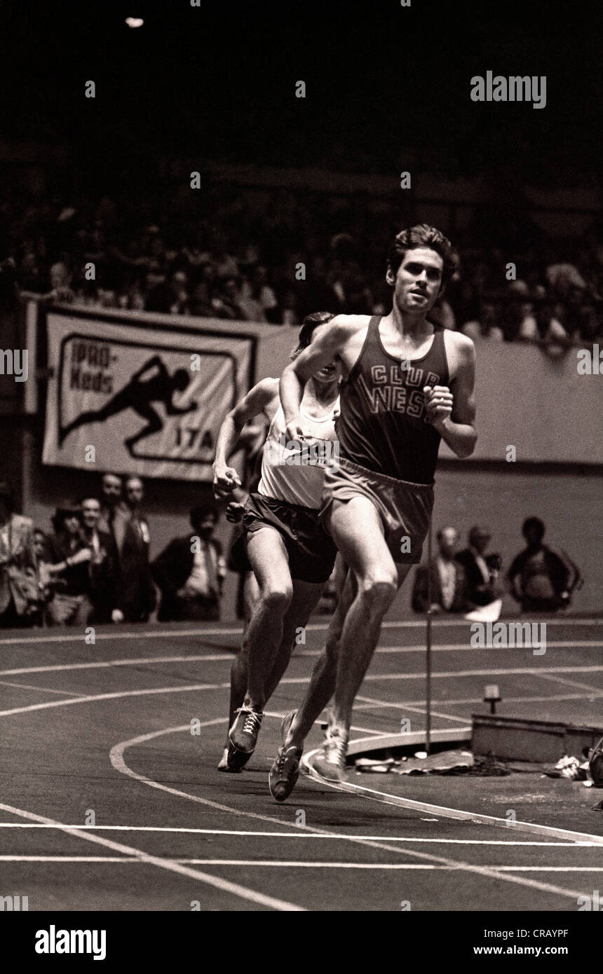 Jim Ryun competing in the ITA Professional track and Field Meet Stock ...