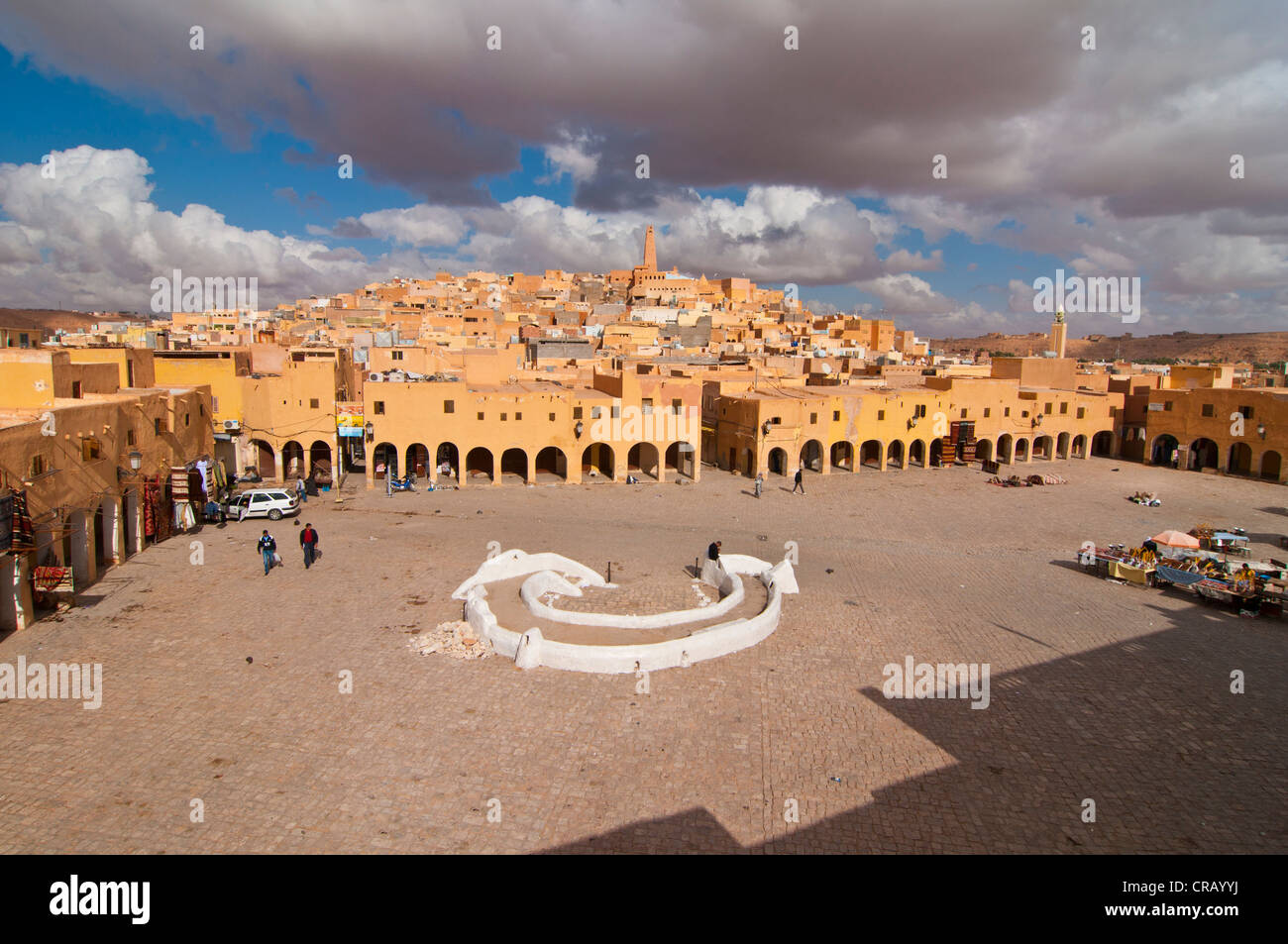 Market square in the village of Ghardaia in the Unesco World Heritage ...