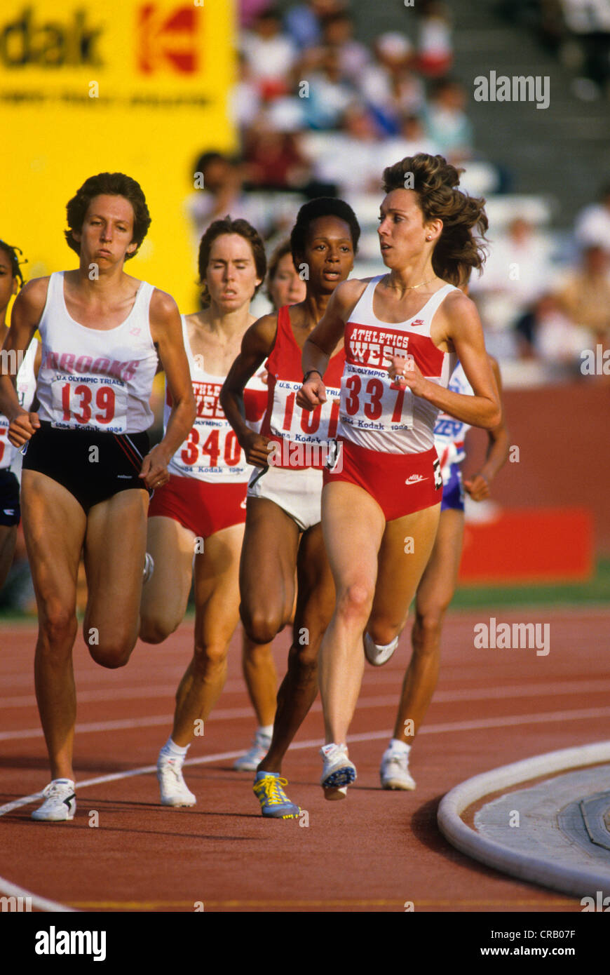 Mary Decker (R) looks over at Ruth Wysocki who defeated her in the 1500 ...