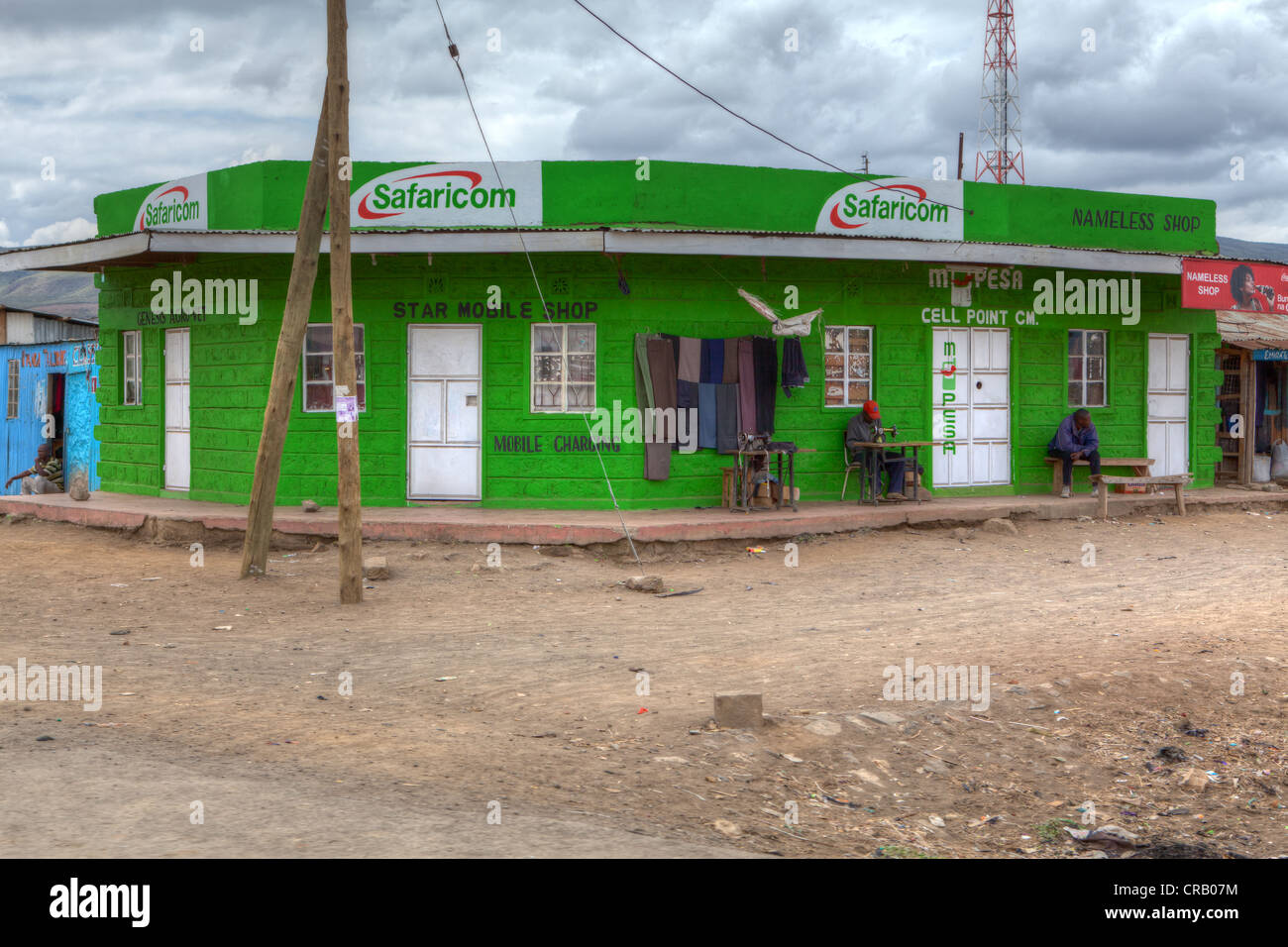 Typical small shops along the B3 rural road from Nakuru to Nairobi ...