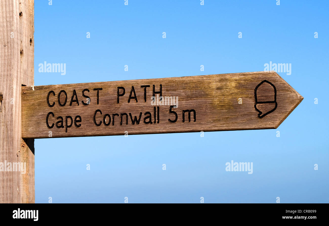 A coast path sign in cornwall, uk Stock Photo - Alamy