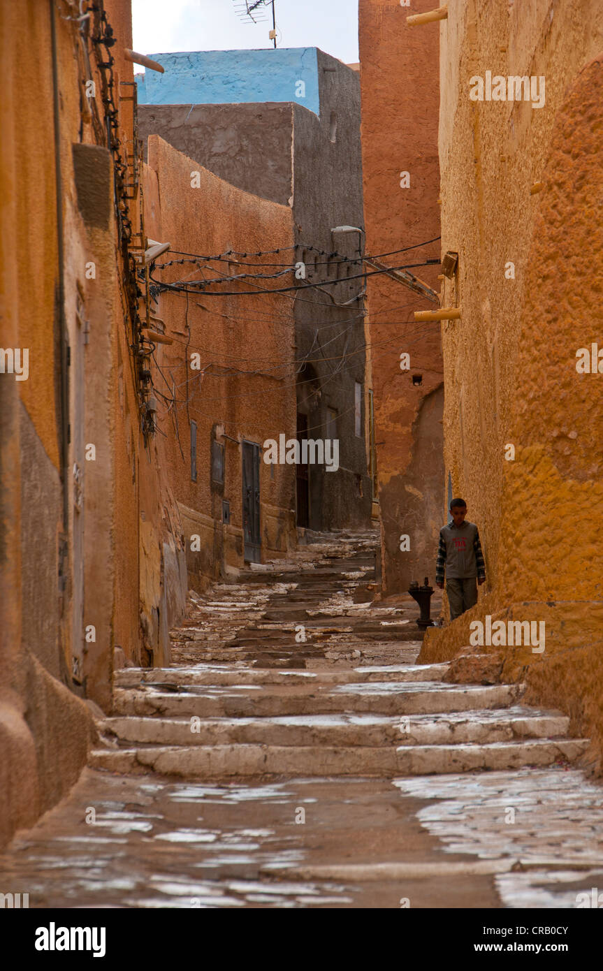 Alley in the village of Ghardaia in the Unesco World Heritage Site of M ...