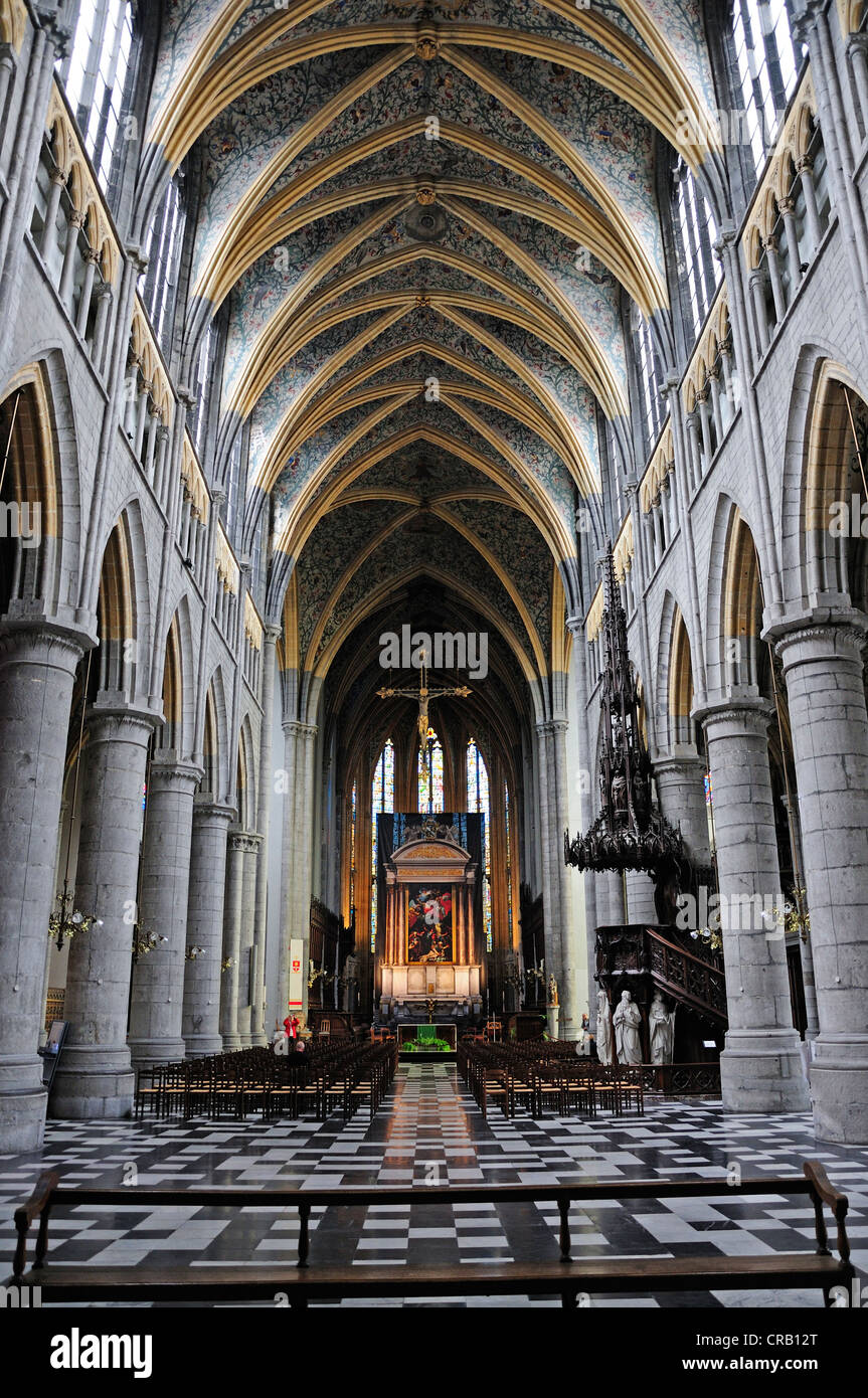 Liege, Belgium. Cathedrale St Paul. Interior Stock Photo - Alamy