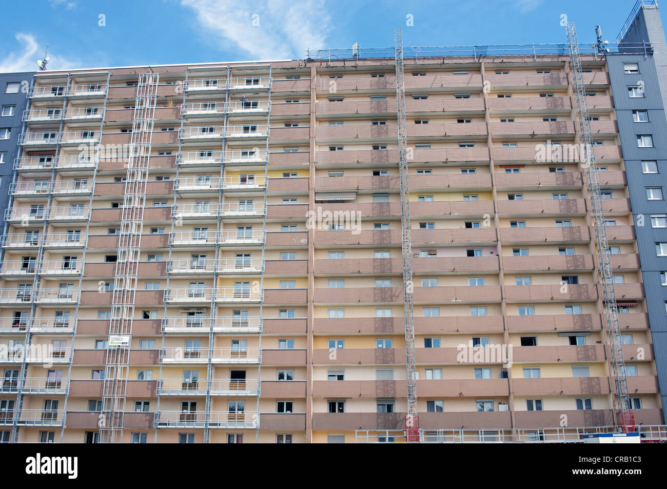 Social housing apartment block undergoing refurbishment Germany Stock ...