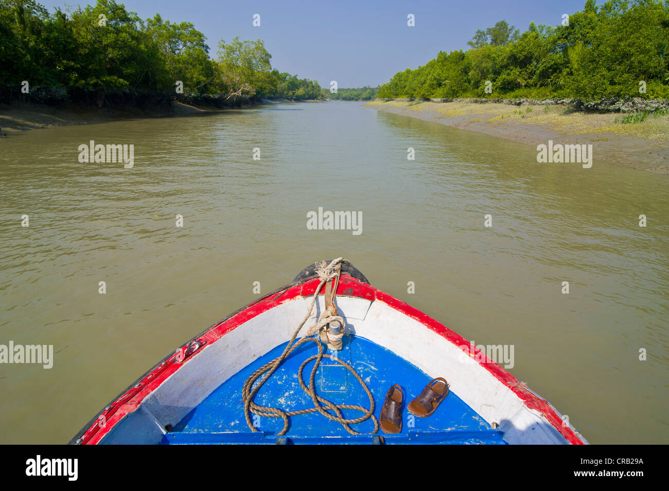 Small rowing boat in the swamps of the Unesco World Heritage Site ...