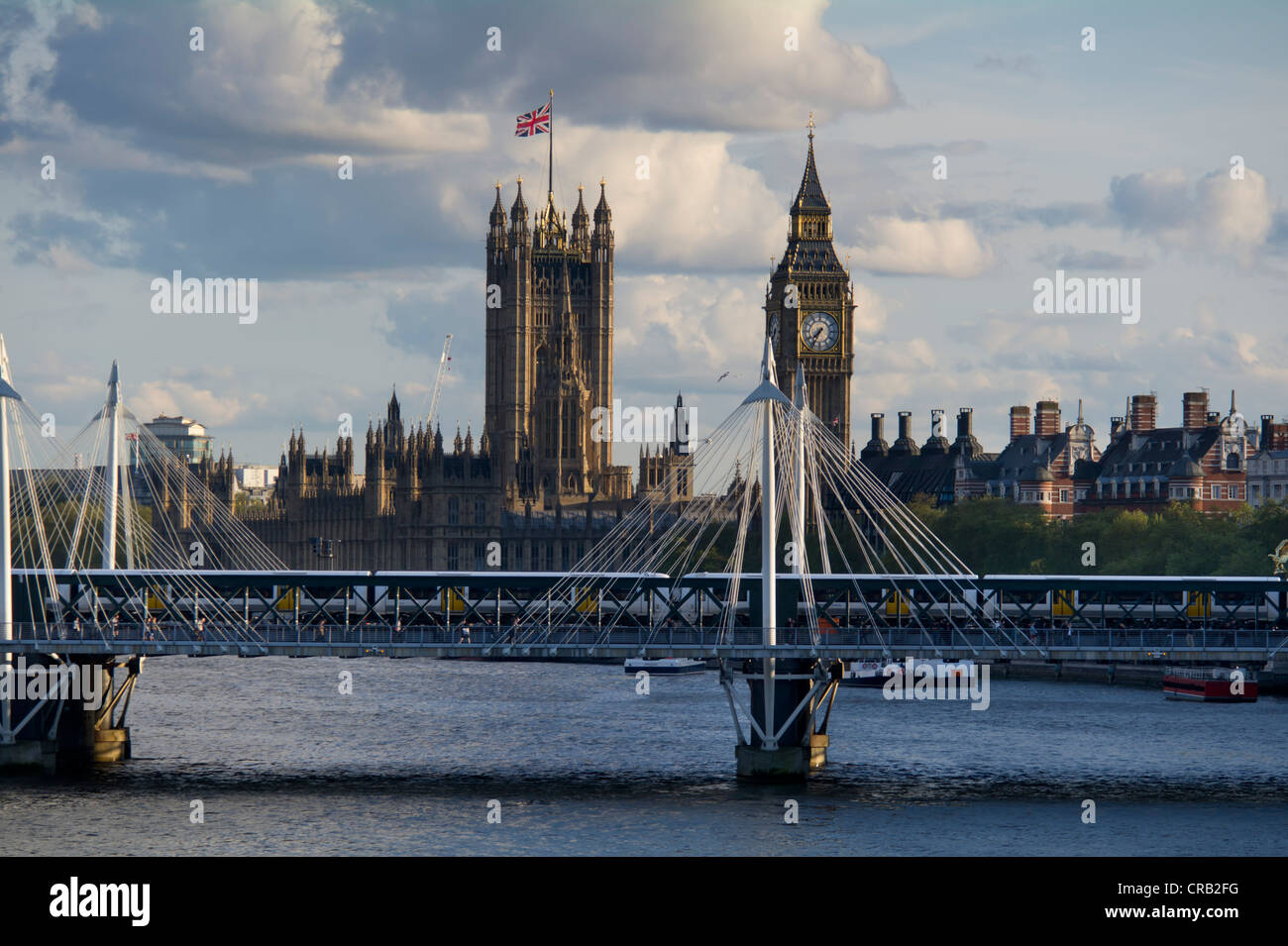 UK, england, London, Big Ben, Hungerford Footbridge Stock Photo - Alamy