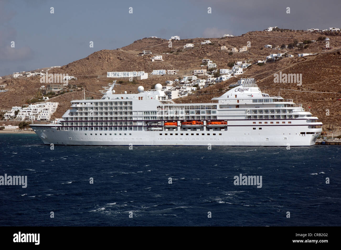 Regent Seven Seas Navigator moored in Mykonos, Greece Stock Photo - Alamy