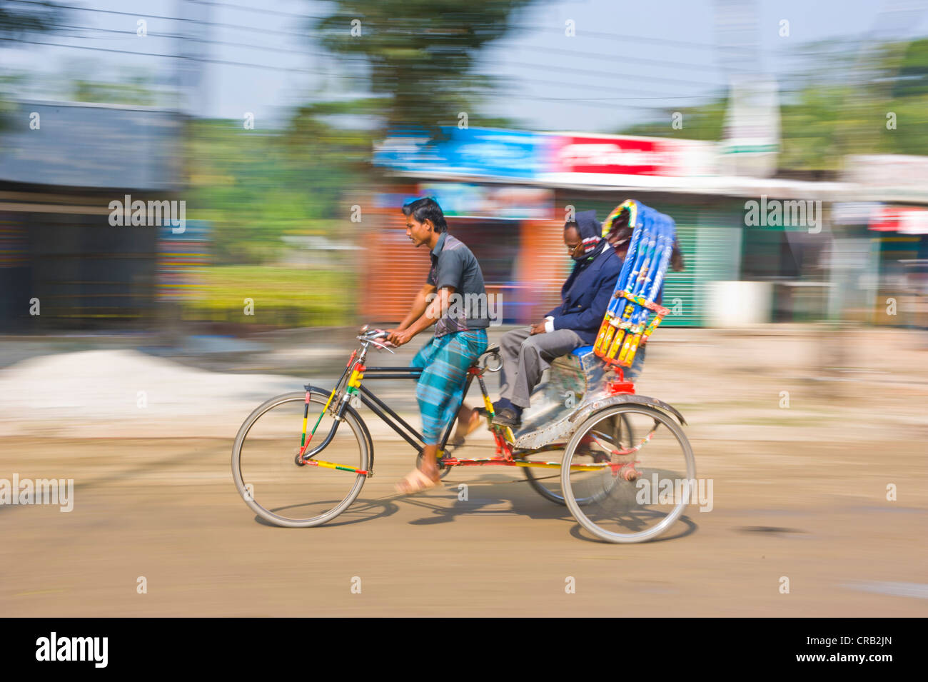 Rickshaw with driver and passenger, Bangladesh, Asia Stock Photo - Alamy
