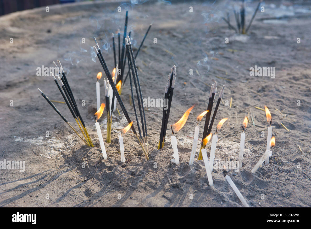Joss sticks and candles, Tripura Sundari Temple, Matabari, Tripura ...