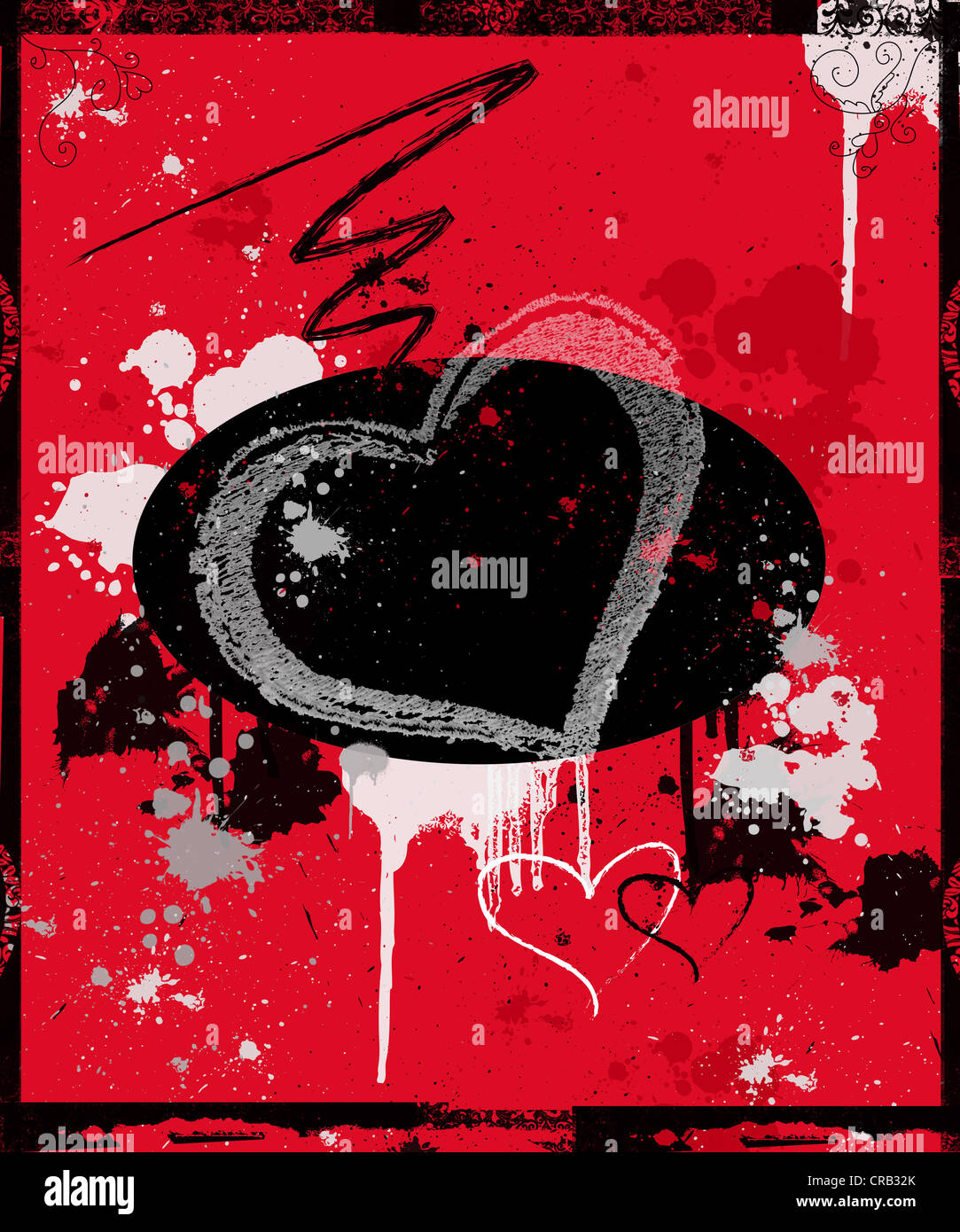 Grunge heart design Stock Photo - Alamy