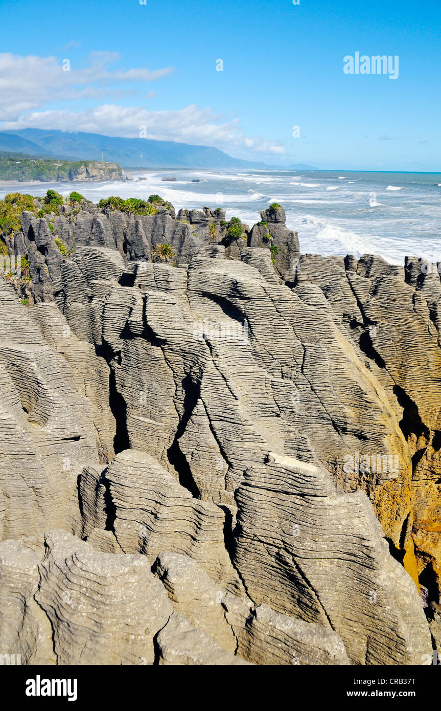 Rock formations of the Pancake Rocks, Punakaiki, Paparoa National Park ...